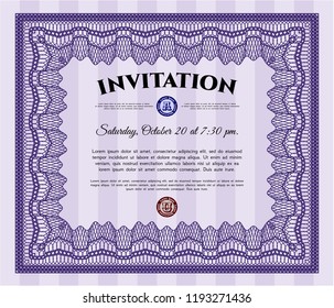 Violet Retro Invitation Vector Illustration Complex Stock Vector ...
