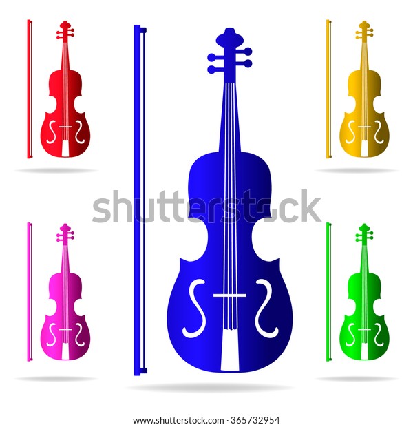 Violin Different Colors Vector Illustration Stock Vector (Royalty Free ...