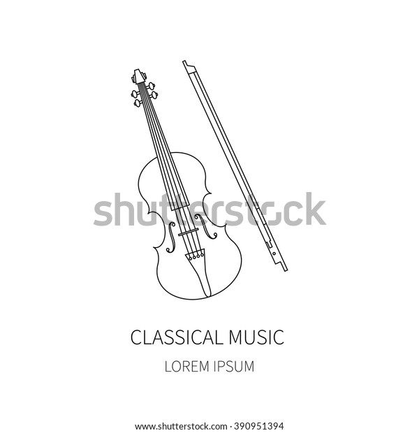 Violin Fiddle Bow On White Backgroundvector Stock Vector (Royalty Free ...