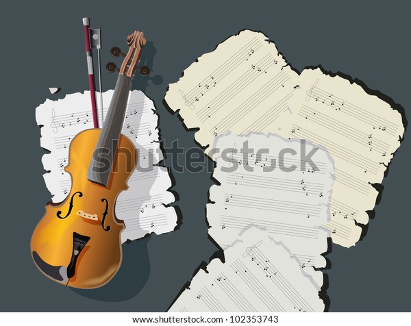 Violin Musical Instrument Vector Drawing Stock Vector (Royalty Free ...