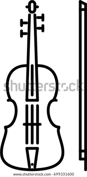 Violin Outline Icon เวกเตอร์สต็อก (ปลอดค่าลิขสิทธิ์) 699331600