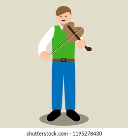 Violin Player Man Vector Illustration Stock Vector (Royalty Free ...