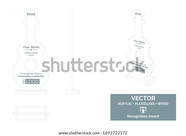 Violin Trophy Vector Template Muscician Trophy Stock Vector (Royalty ...
