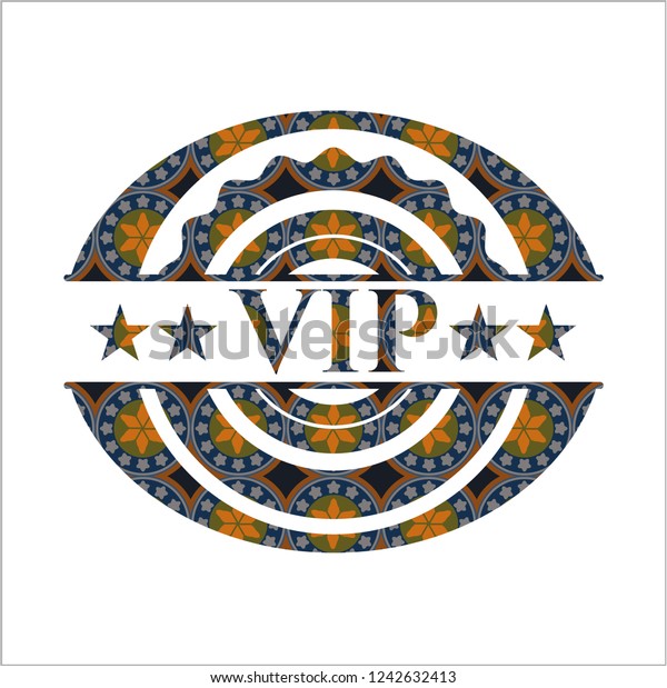 Vip Arabic Emblem Arabesque Decoration Stock Vector (Royalty Free ...