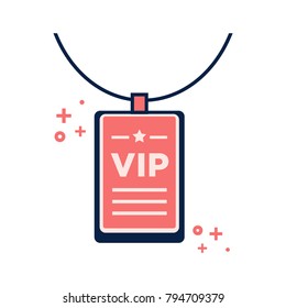 Vip Entry Tag Card Line Illustration Stock Vector (Royalty Free ...
