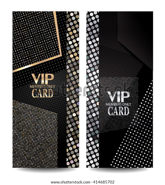 Vip Gold Silver Cards Geometric Disco Stock Vector (Royalty Free ...
