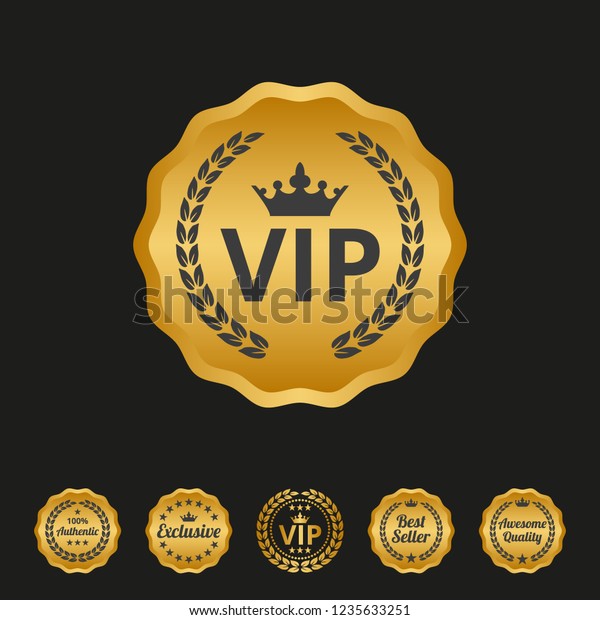 Vip Label On Black Background Vector Stock Vector (Royalty Free ...