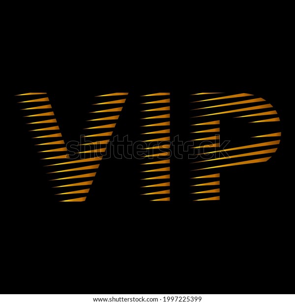 Vip Letter Monogram Golden Line Shape Stock Vector (Royalty Free ...