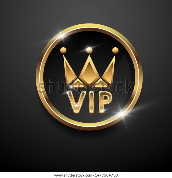 Vip Luxury Iconvector Icon On Black Stock Vector (Royalty Free) 1477504730