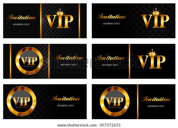 Vip Members Card Set Vector Illustration Stock Vector (Royalty Free ...