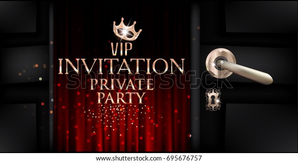 Vip Private Party Banner Open Doors Stock Vector (Royalty Free ...