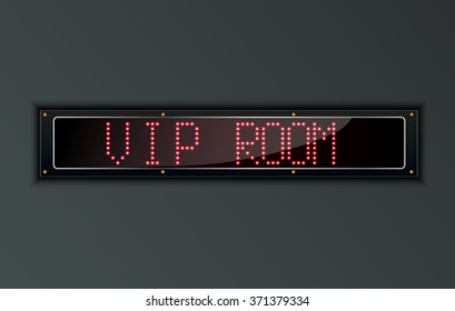 Vip Room Led Digital Sign Vector Stock Vector (Royalty Free) 371379334 ...