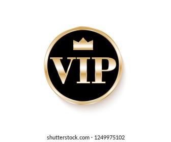 Vip Round Sticker Gold Stock Vector (Royalty Free) 1249975102 ...