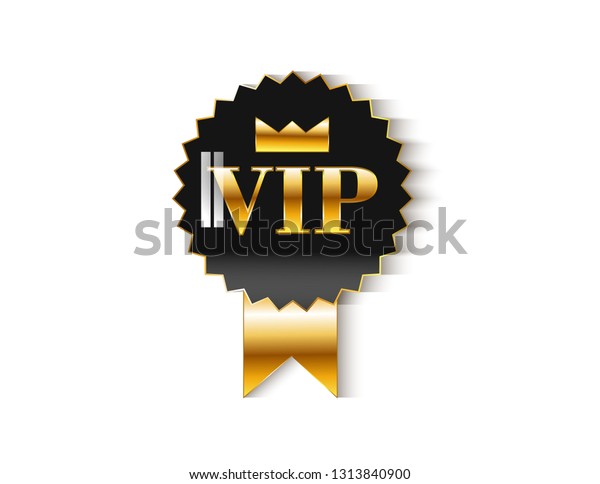 Vip Round Sticker Gold Stock Vector (Royalty Free) 1313840900 ...