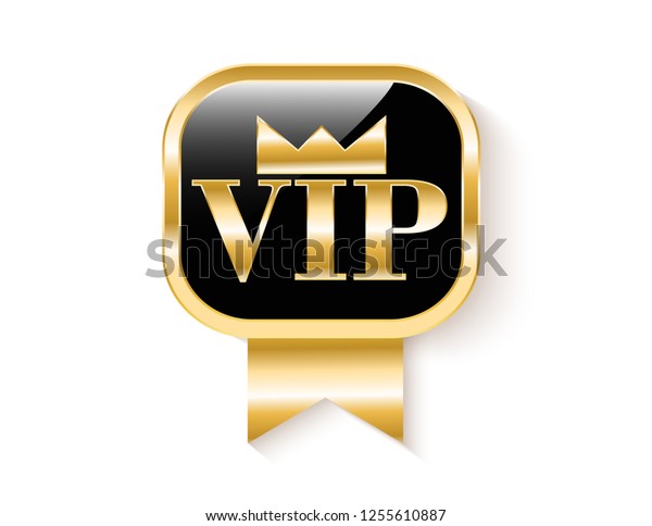 Vip Sticker Gold Isolated Stock Vector (Royalty Free) 1255610887 ...