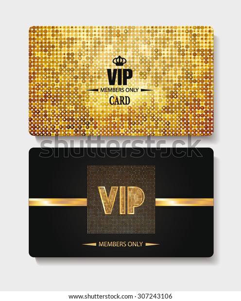 Vip Textured Gold Cards Stock Vector (Royalty Free) 307243106 ...