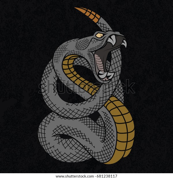Viper Snake Colorful Vector Illustration Ink Stock Vector (Royalty Free ...