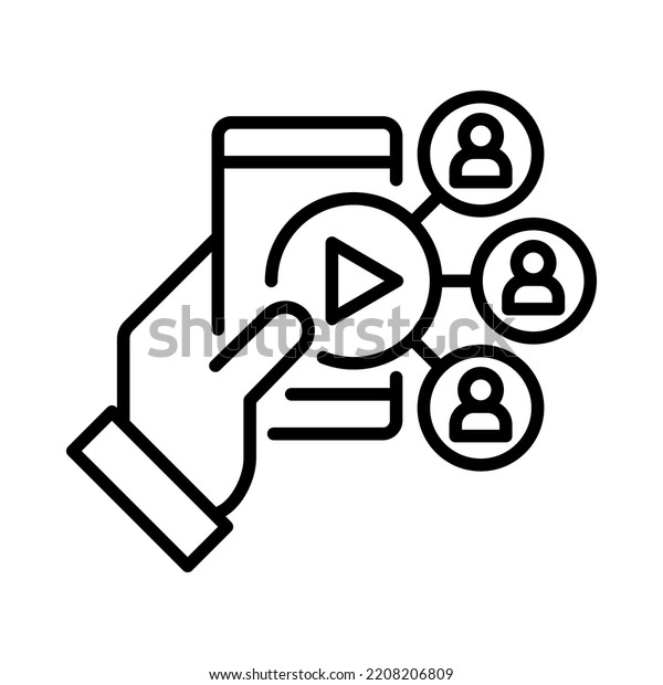 Viral Video Icon Outline Style Vector Stock Vector (Royalty Free ...