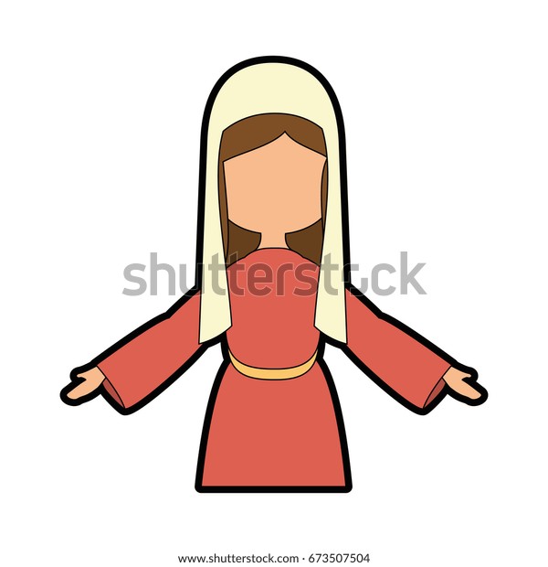 Virgin Mary Cartoon Stock Vector (Royalty Free) 673507504 | Shutterstock