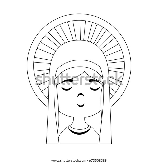 Virgin Mary Cartoon Stock Vector (Royalty Free) 673508389 | Shutterstock