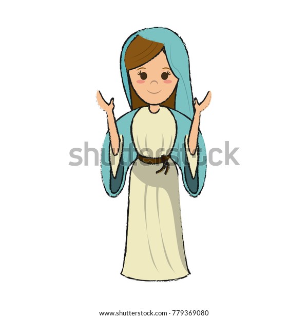 Virgin Mary Cartoon Stock Vector (Royalty Free) 779369080