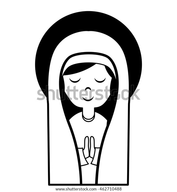 Virgin Mary Cute Icon Vector Illustration Stock Vector (Royalty Free ...