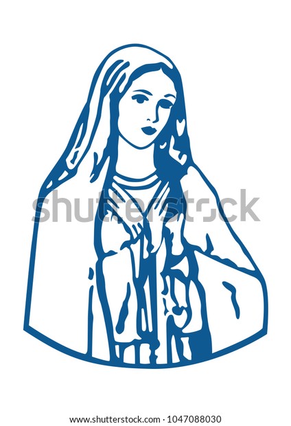 Virgin Mary Our Lady Logo Vector 库存矢量图（免版税）1047088030