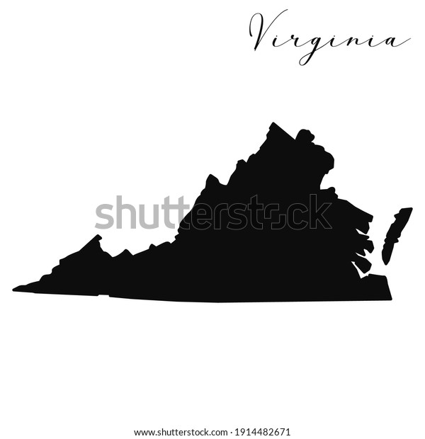 Virginia Black Silhouette Vector Map Editable Stock Vector (Royalty ...