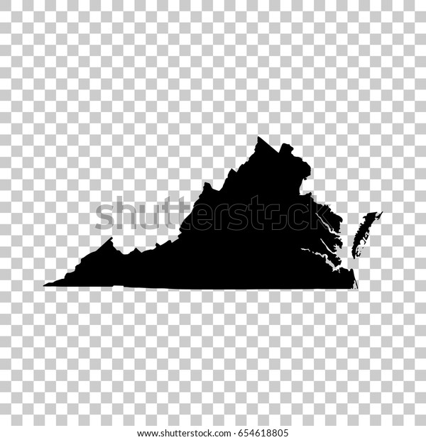 Virginia Map Isolated On Transparent Background: เวกเตอร์สต็อก (ปลอดค่า ...