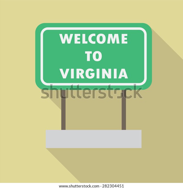 Virginia Road Sign Flat Style Long Stock Vector (Royalty Free ...
