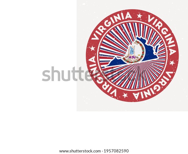 Virginia Round Stamp Logo Us State Stock Vector (Royalty Free ...