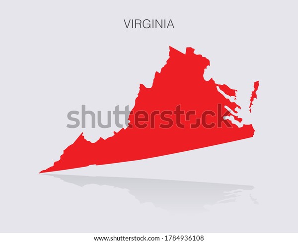 Virginia State Map Outline Isolated Infographics Stock Vector (Royalty ...