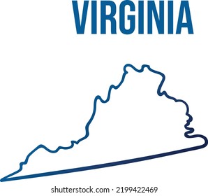 Virginia State Outline Blue Gradient Map Stock Vector (Royalty Free ...