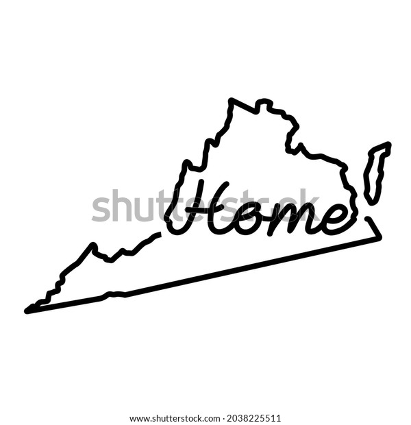 Virginia Us State Outline Map Handwritten Stock Vector (Royalty Free ...