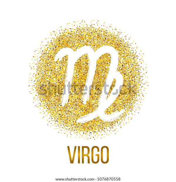 Virgo Gold Glitter Vector Zodiac Sign Stock Vector (Royalty Free ...