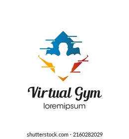 Virtual Gym Logo Symbol Template Design Stock Vector (Royalty Free ...
