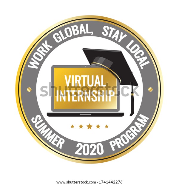 Virtual Internship Round Sign Laptop Screen Stock Vector (Royalty Free ...