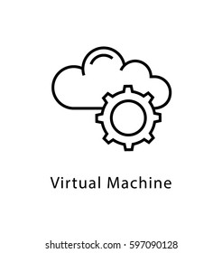 Virtual Machine Vector Line Icon Stock Vector (Royalty Free) 597090128 ...