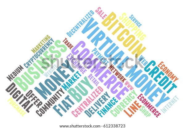 Virtual Money Word Cloud Typography Stock Vector (Royalty Free ...