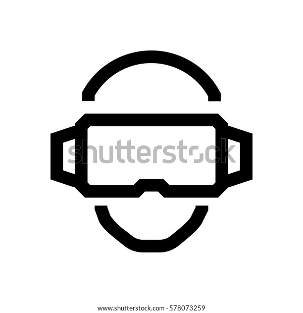 Virtual Reality Googles Mini Line Icon Stock Vector (Royalty Free ...