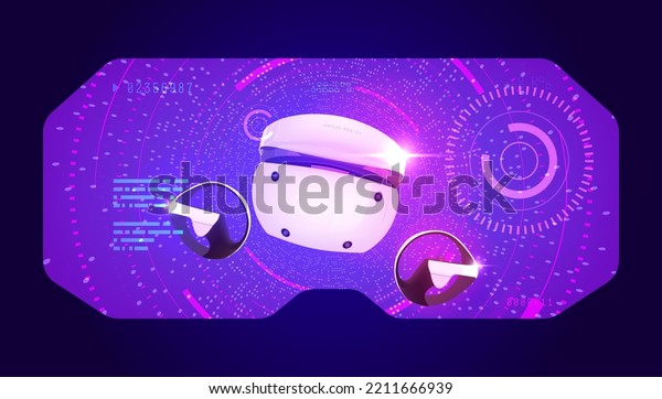 Virtual Reality Headgear Firstperson Perspective Robot Stock Vector ...