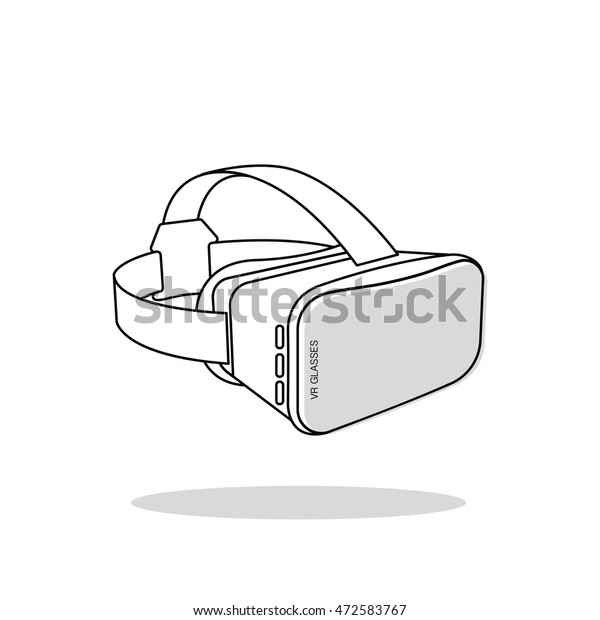 Virtual Reality Vr Glasses Outline Vector Stock Vector (Royalty Free ...