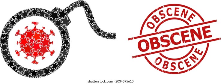 Virus Bomb Star Pattern Grunge Obscene Stock Vector (Royalty Free ...