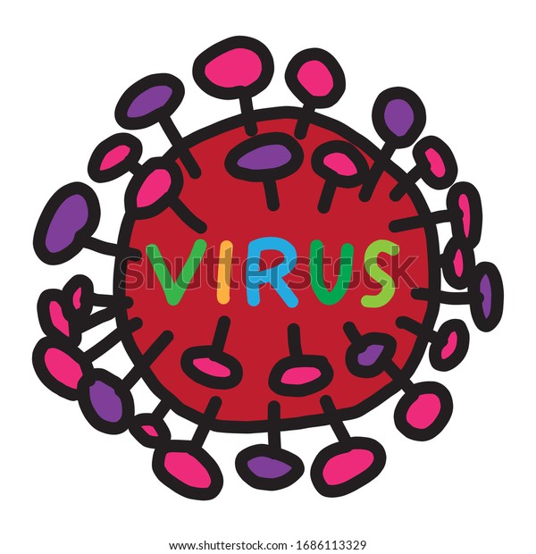 Virus Cartoon Vector Illustration Isolated On Stock Vector (Royalty ...