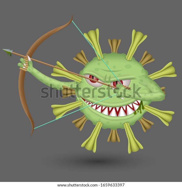 Virus Cell Scary Evil Face Hand Stock Vector (Royalty Free) 1659633397 ...
