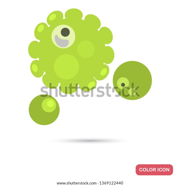 Virus Cells Under Magnification Flat Color Stock Vector (Royalty Free ...