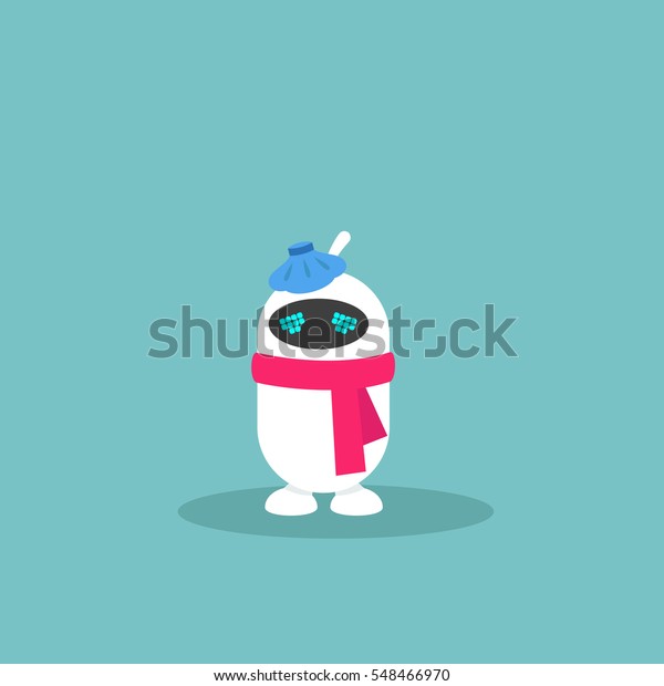 Virus Conceptual Illustration Sick Robot Wearing Stock Vector (Royalty ...