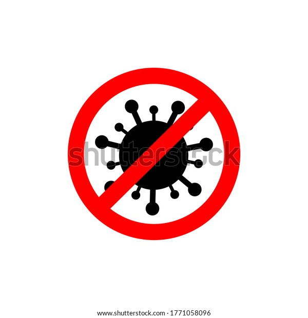 Virus Crossed Out Stop Sign Vector Stock Vector (Royalty Free ...
