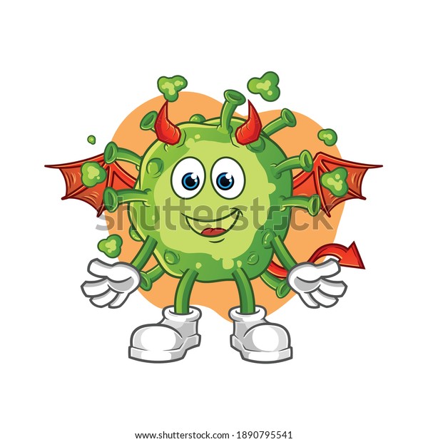 Virus Demon Wings Character Cartoon Mascot Stock Vector (Royalty Free ...