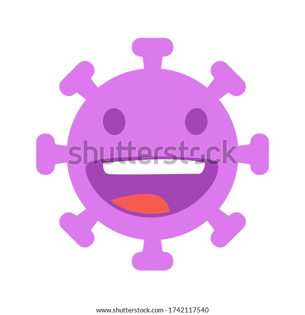 Virus Emoji Happy Isolated Vector Illustration Stock Vector (Royalty ...